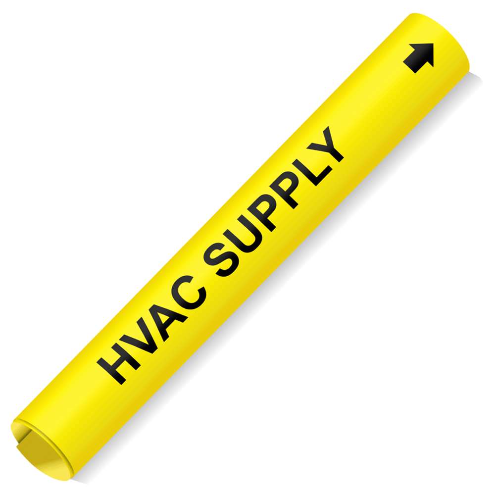 Coiled Pipe Marker - HVAC SUPPLY - Yellow - ASME A13.1