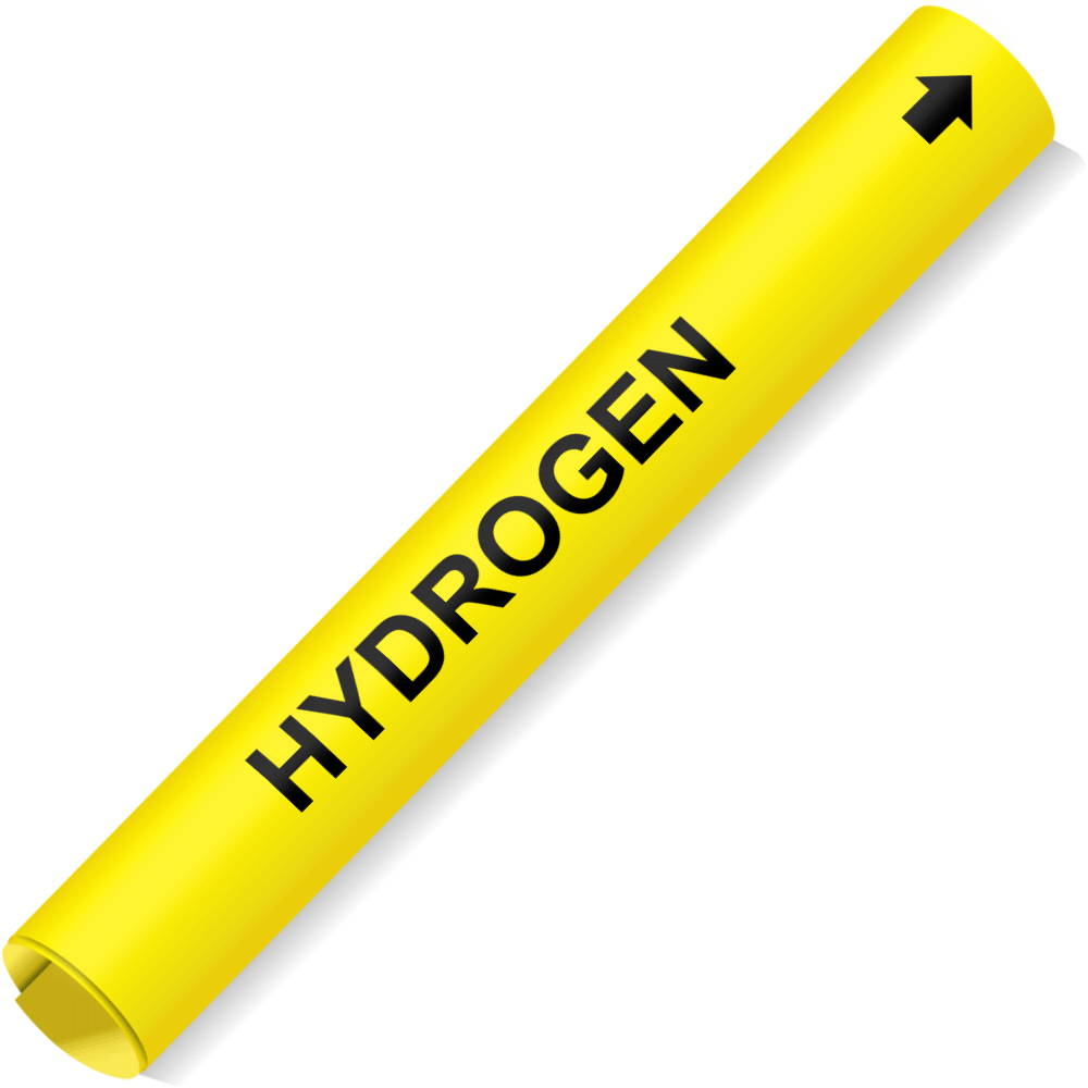 Coiled Pipe Marker - HYDROGEN - Yellow - ASME A13.1