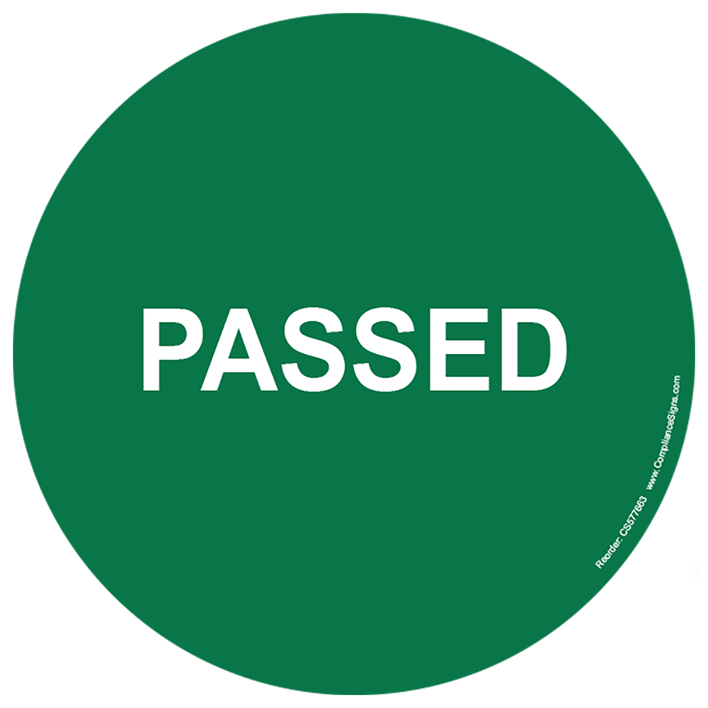Information Passed Label / Sticker - Green - US Made - Easy Ordering