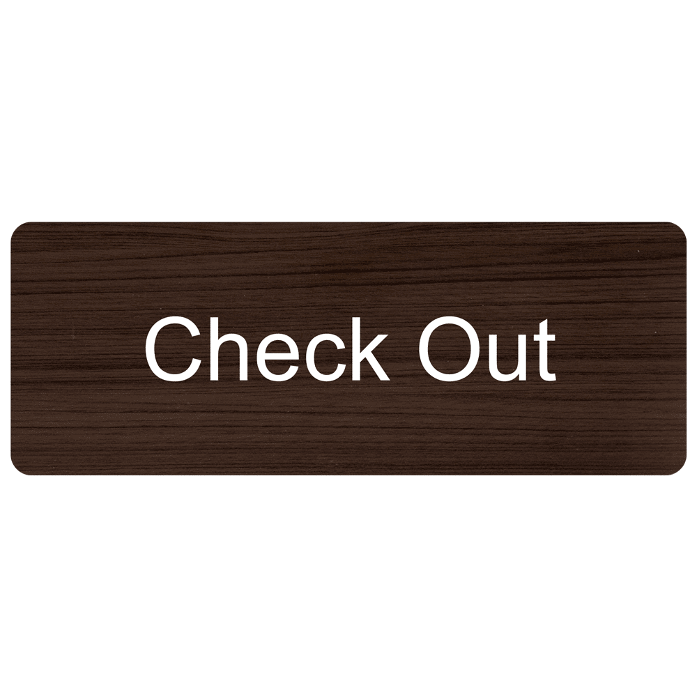 Check Out Engraved Sign EGRE-17834-WHTonKNA Wayfinding Information