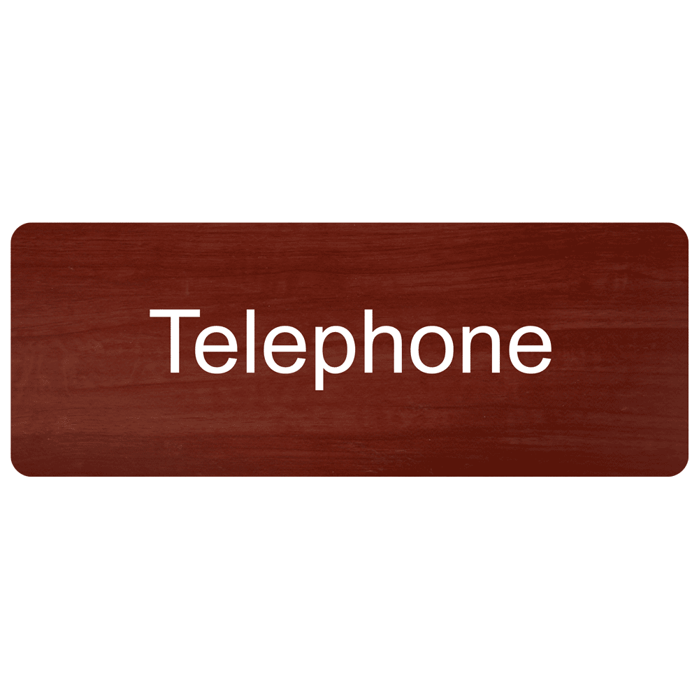Telephone Engraved Sign EGRE-590-WHTonCNMN Wayfinding Information