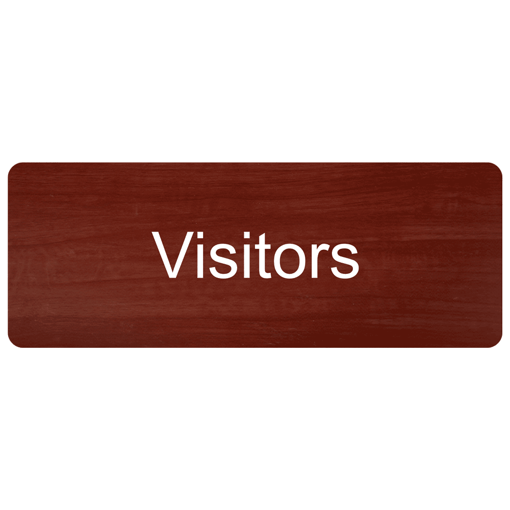 Visitors Engraved Sign EGRE-635-WHTonCNMN Wayfinding Information