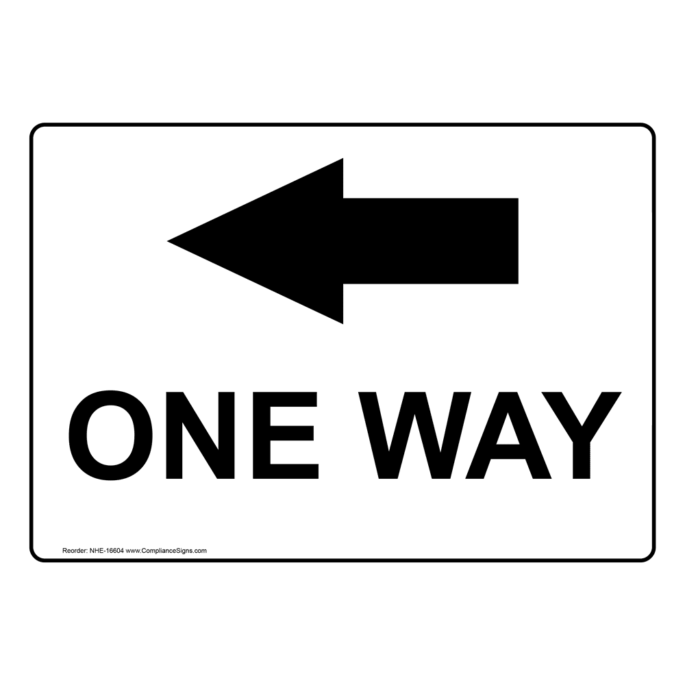 Roadway Information Sign - One Way Left Arrow