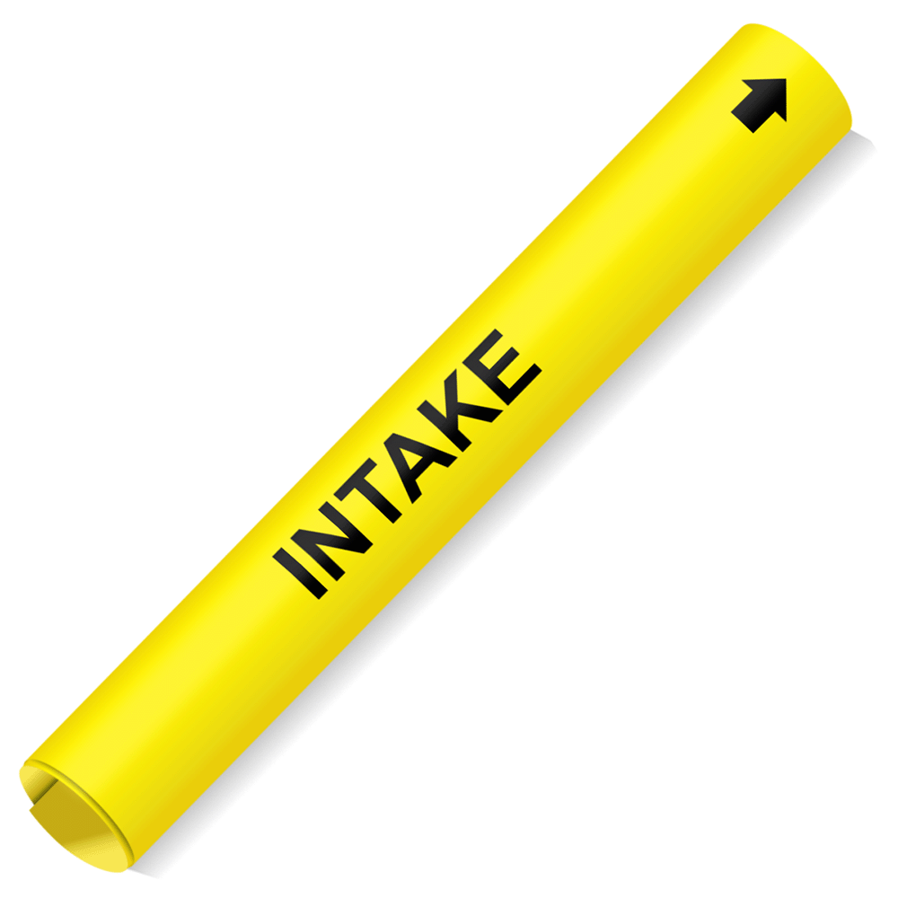 Coiled Pipe Marker - INTAKE - Yellow - ASME A13.1