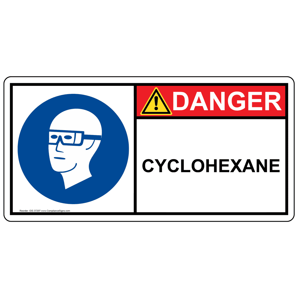 ISO Cyclohexane Eye PPE Sign IDE-37207