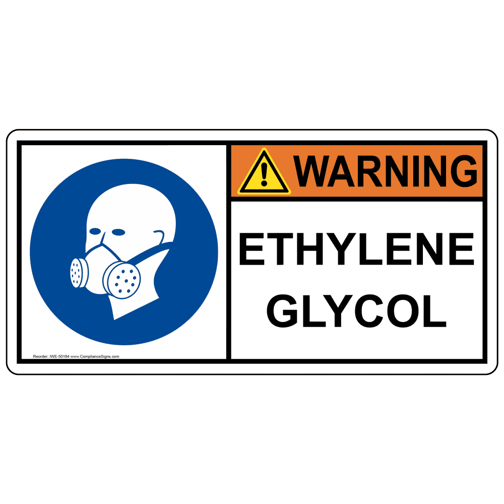 ISO Ethylene Glycol PPE - Respirator Sign IWE-50184