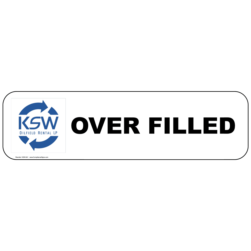 Over Filled Label / Sticker - White - US Made - Easy Ordering