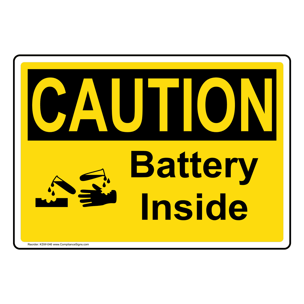OSHA Battery Inside Label With Symbol KSW-046
