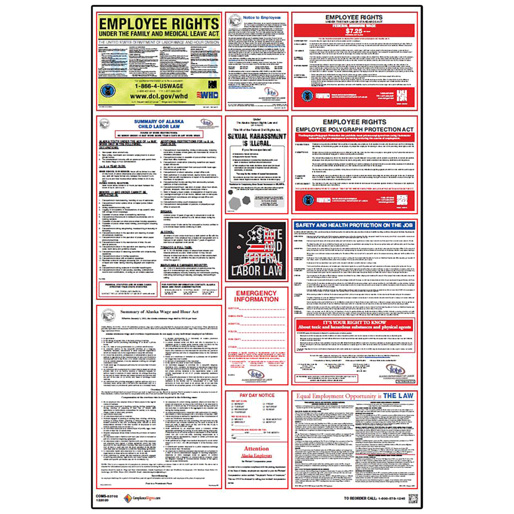 Labor Laws Poster - Alaska - Federal - OSHA - English