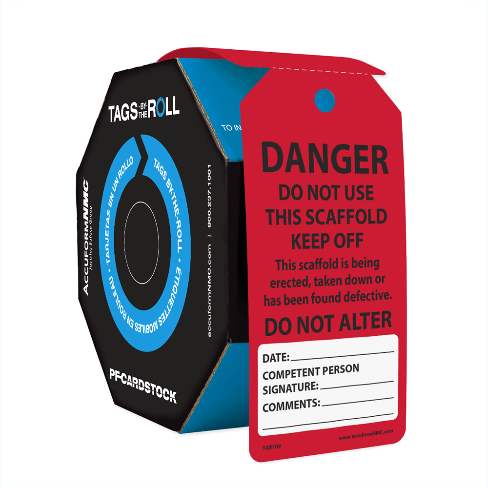 Danger Do Not Use Scaffold Tags - Roll of 100 Tags