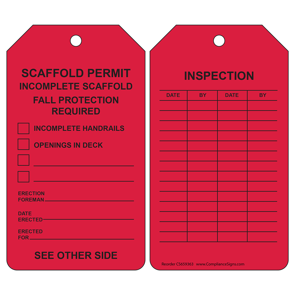 Red Incomplete Scaffold Permit | Status Tag