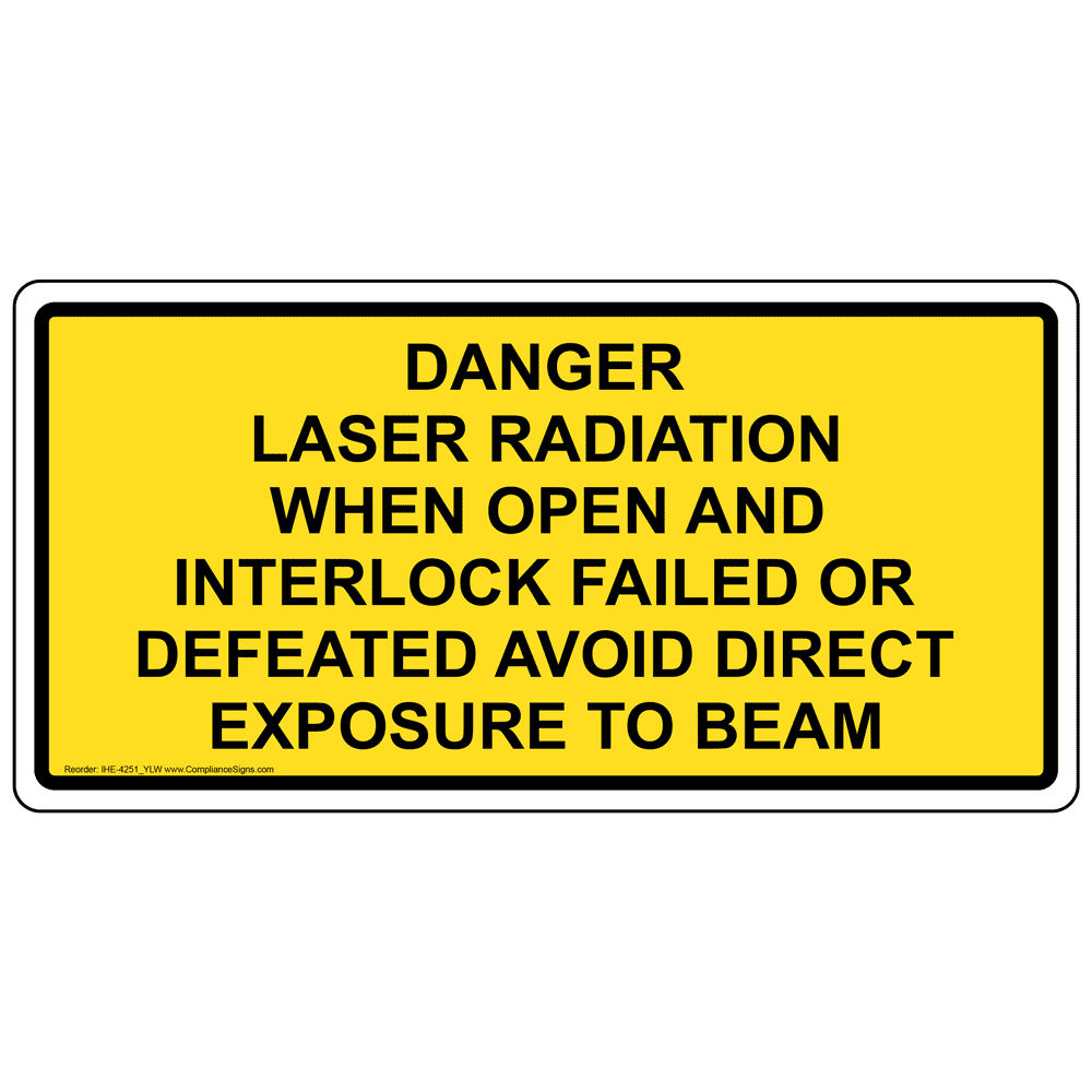 IEC Laser Sign - Danger Laser Radiation When Open - Easy Ordering