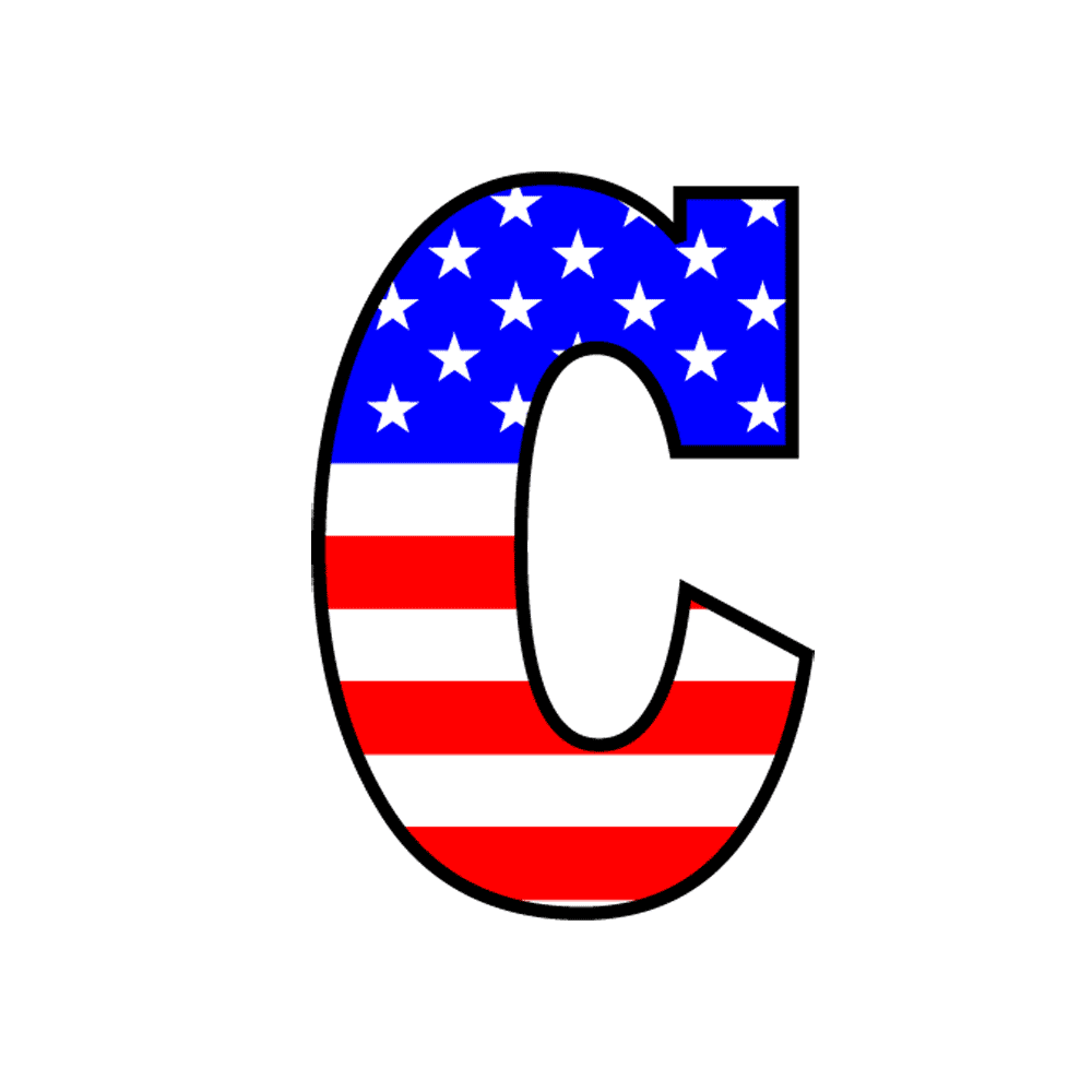 Hard Hat / Helmet Labels Letter C - White Reflective - US Made