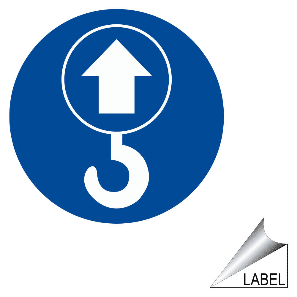 Crane Lift Point Symbol Label / Sticker - Reflective Blue - US Made