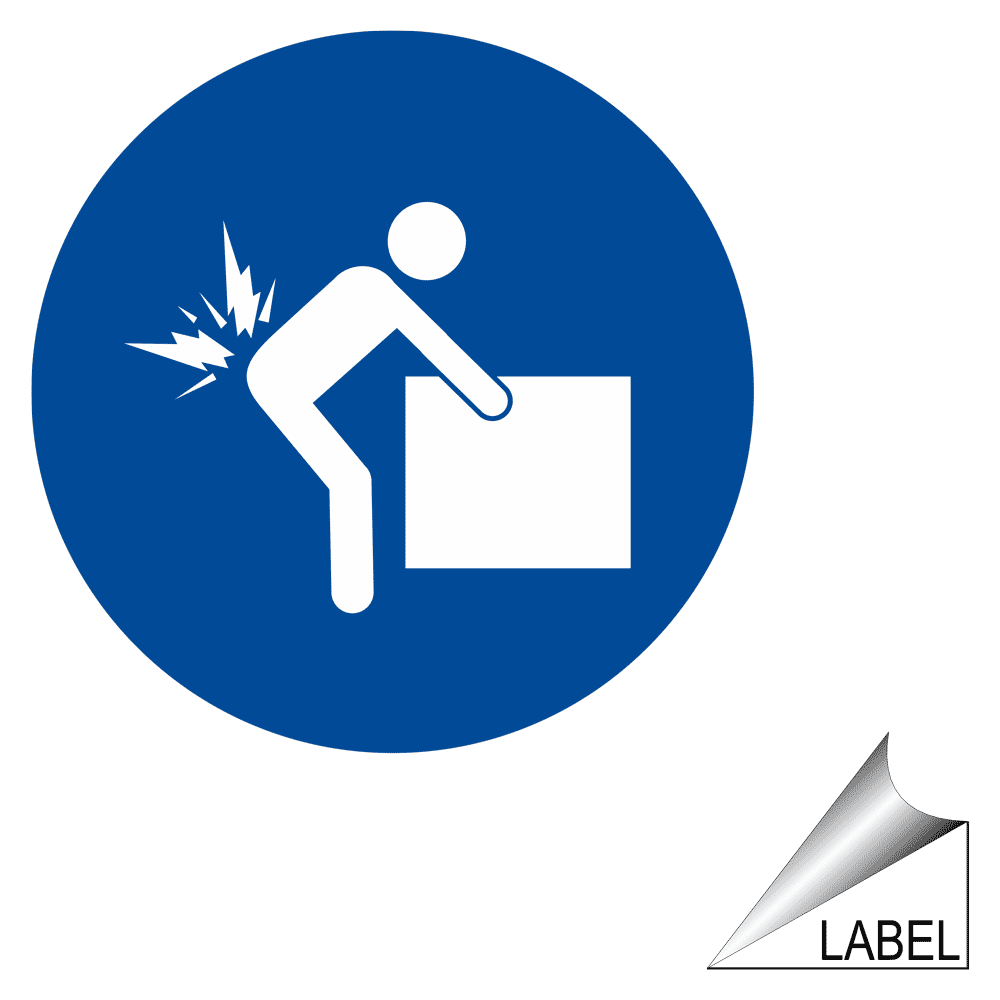Industrial Notices Lifting Hazard Symbol Label / Sticker - US Made