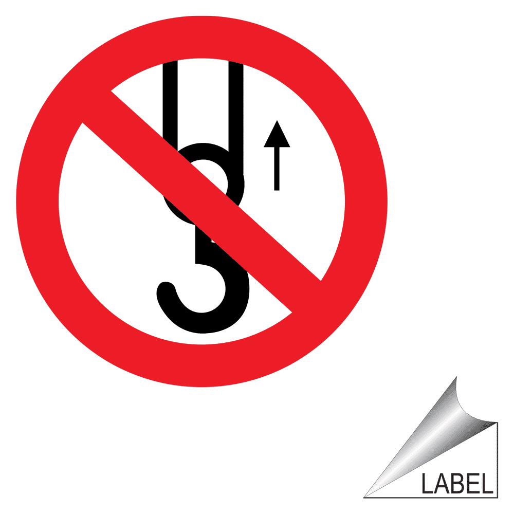Crane No Lift Point Symbol Label / Sticker - White Reflective