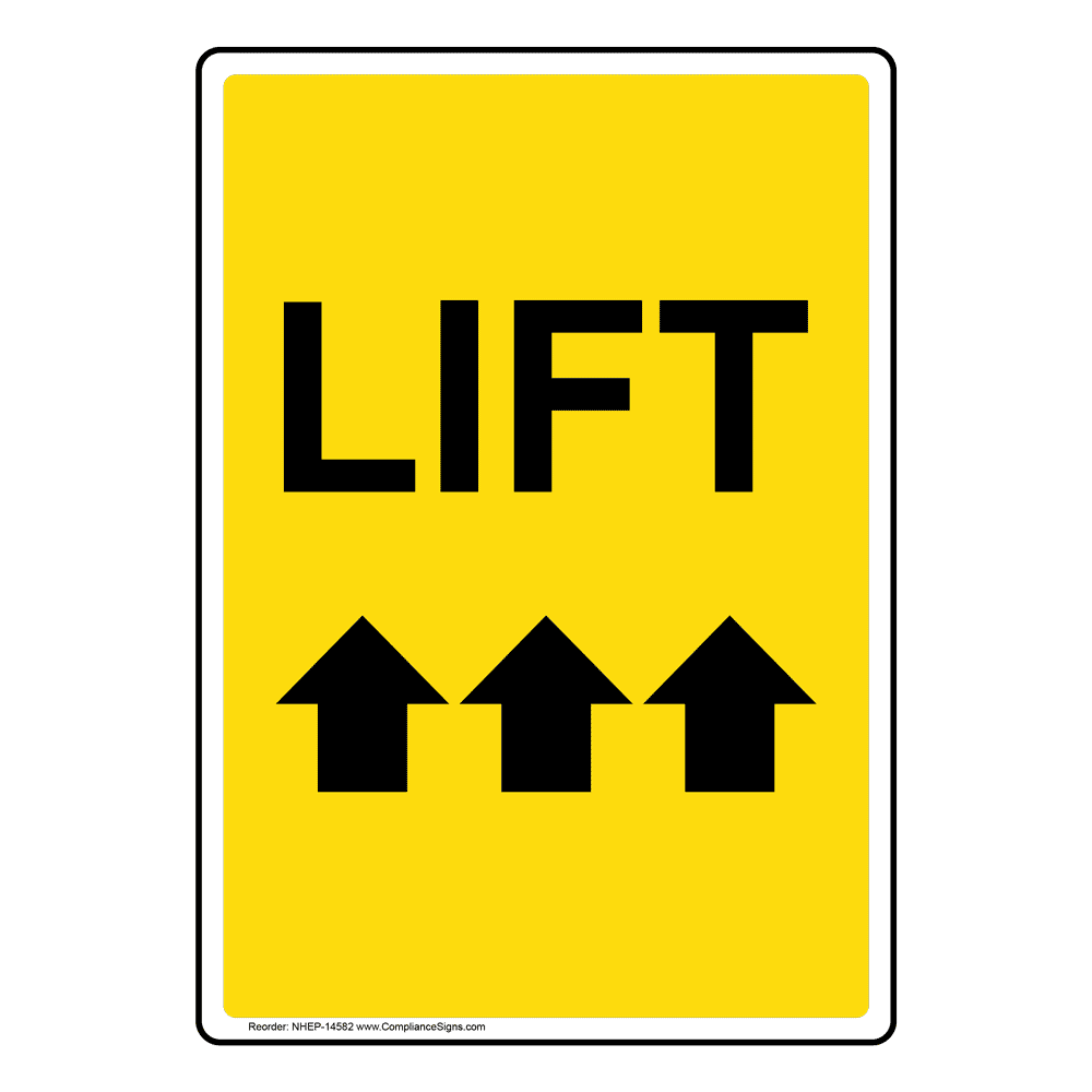Vertical Sign - Crane - Lift [With Up Arrows]