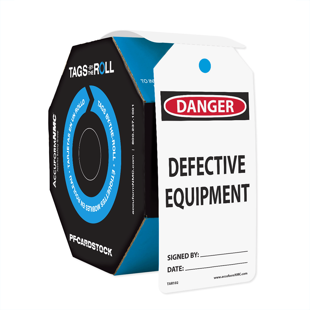 Danger Defective Equipment Tags - 100 Tags by the Roll
