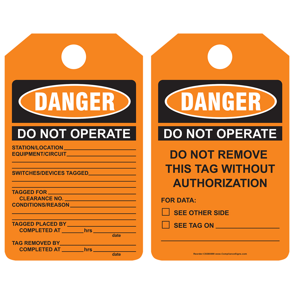 Lockout Tag - Do Not Operate Station/Location - OSHA