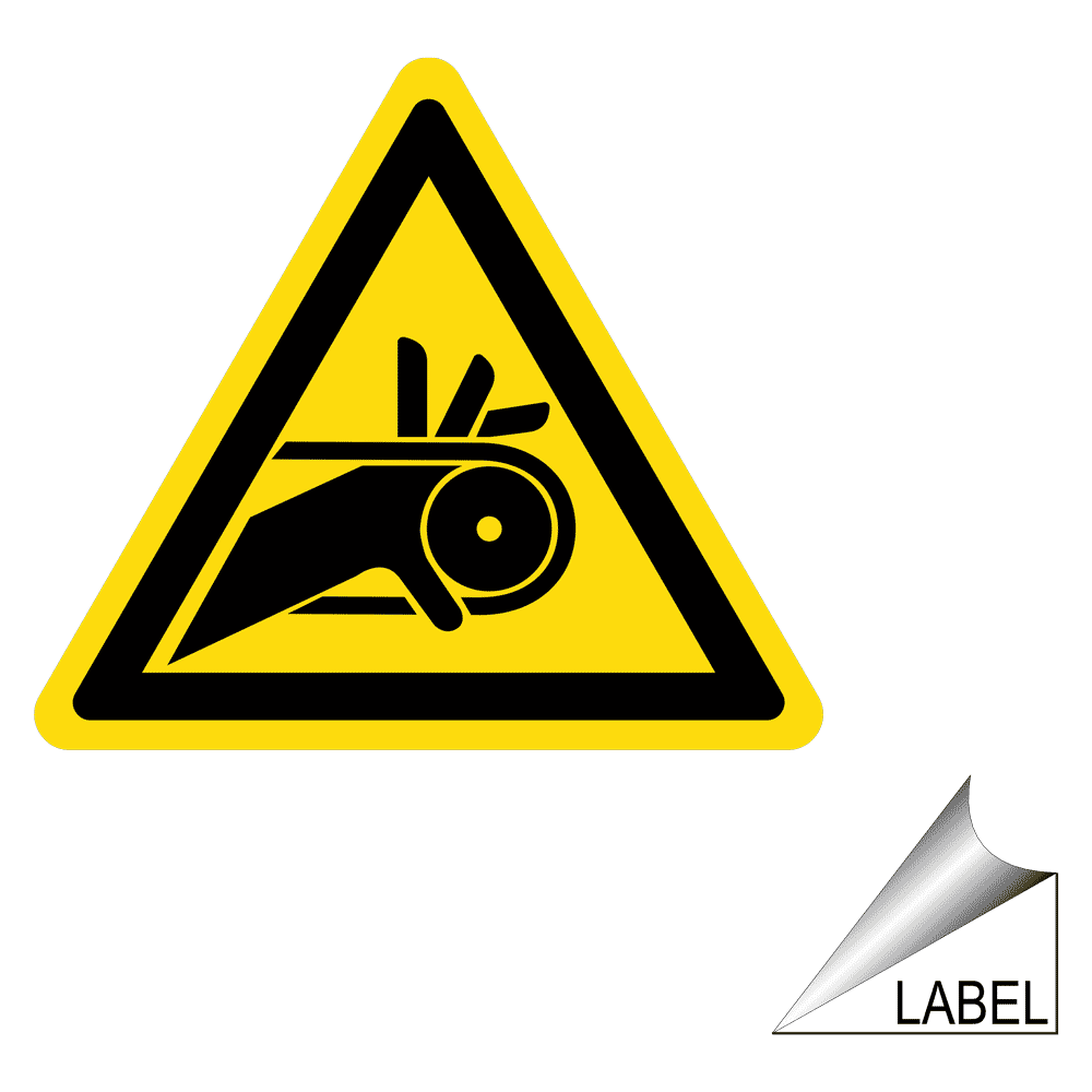 Entanglement Hazard Finger Symbol Label - Yellow