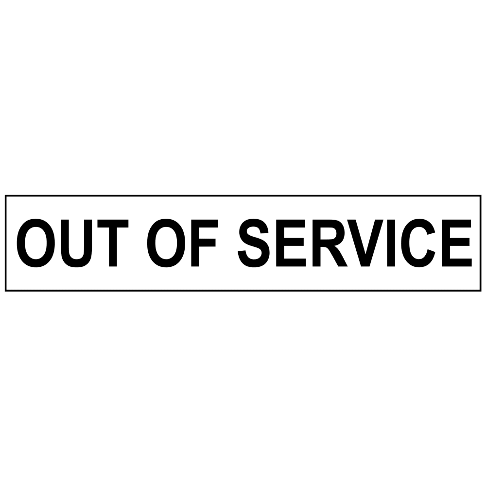 Machine Safety Out Of Service Label / Sticker - White - US Made
