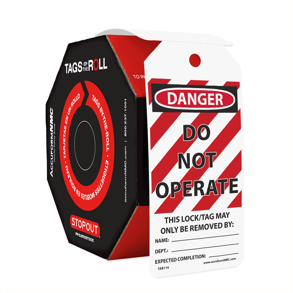 Do Not Operate Lock Tag Safety Tags - Tag Dispenser Roll