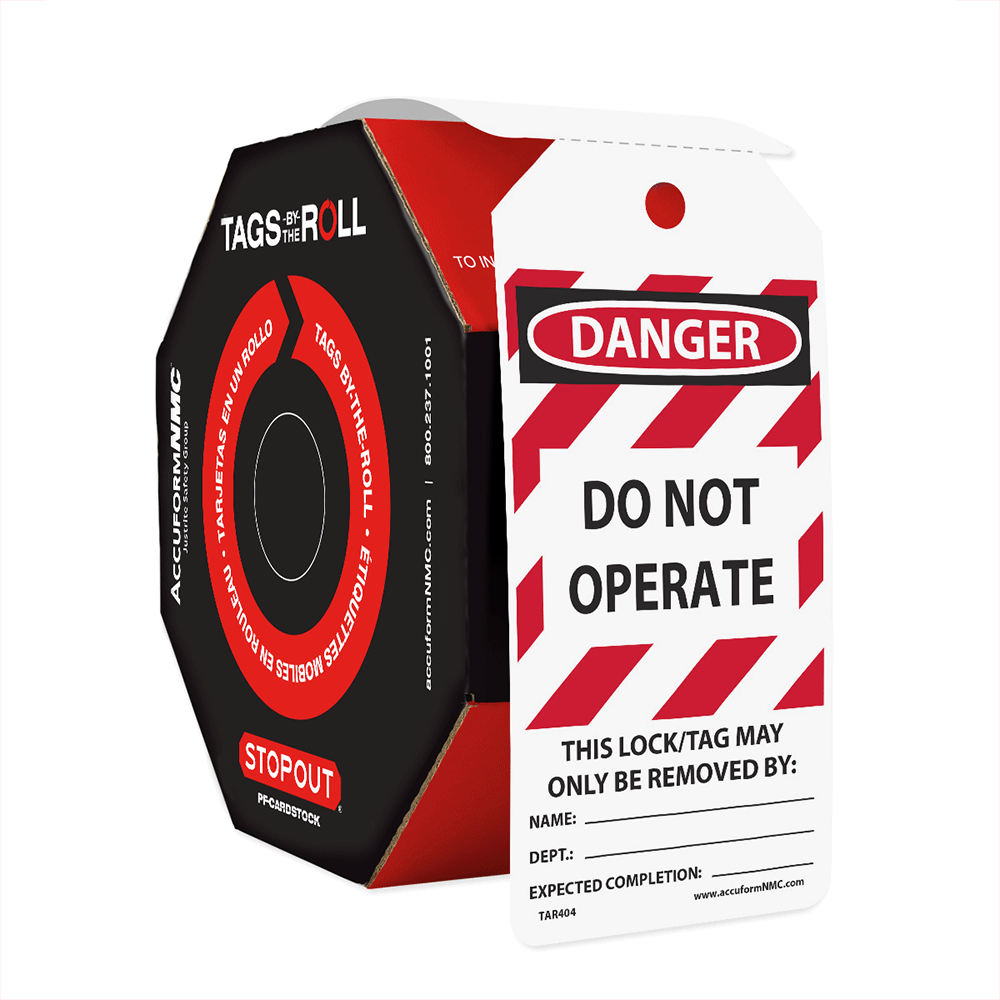 Do Not Operate Safety Tags - 100 Tag Roll - Dispenser Box