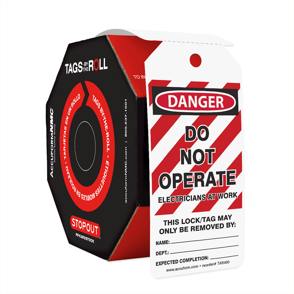 Do Not Operate Electricians At Work Safety Tags on Roll