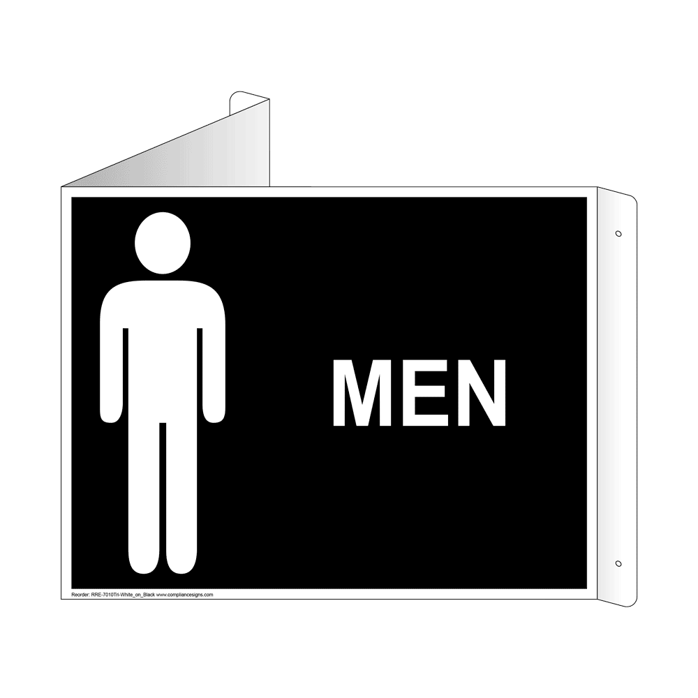 Men White on Black Sign RRE-7010Tri-WHTonBLK Mens / Boys