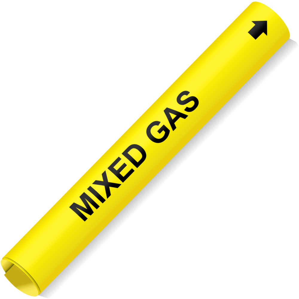 Coiled Pipe Marker - MIXED GAS - Yellow - ASME A13.1