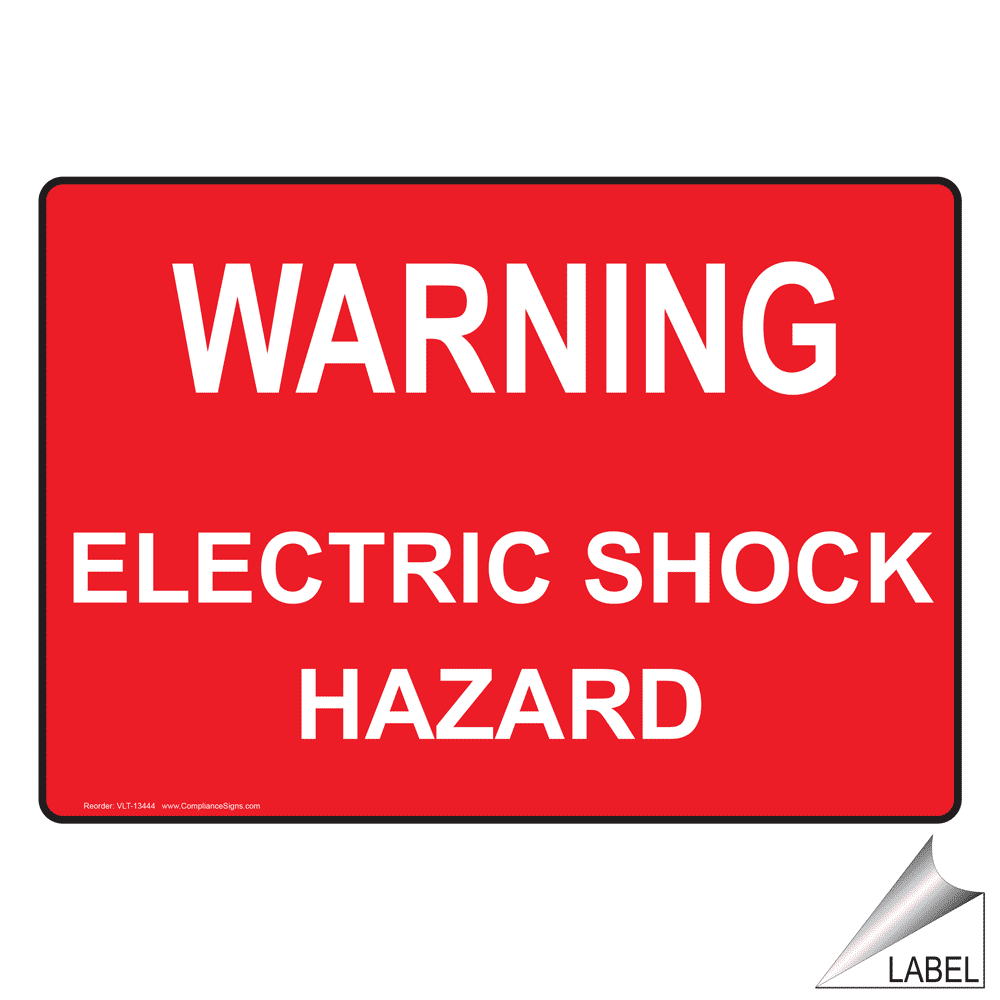 Electrical Warning Electric Shock Hazard Label / Sticker - US Made