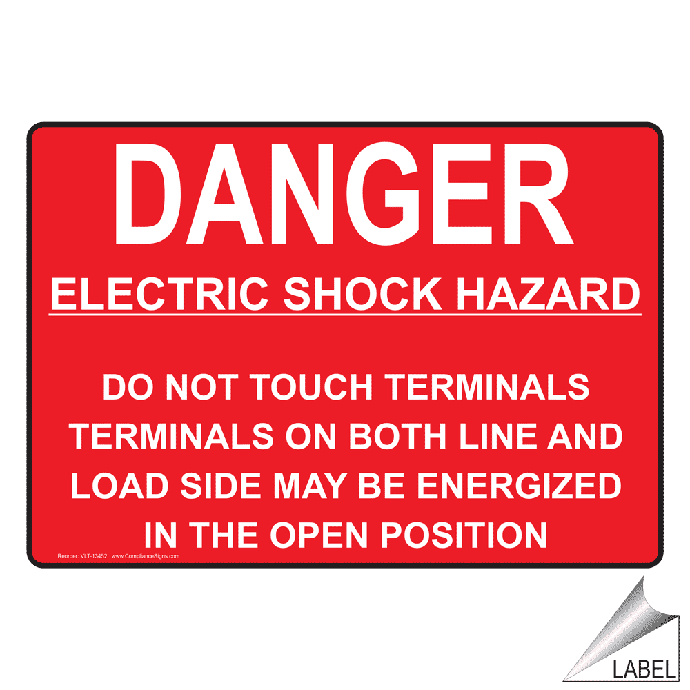 Electrical Danger Electric Shock Hazard Label / Sticker - US Made