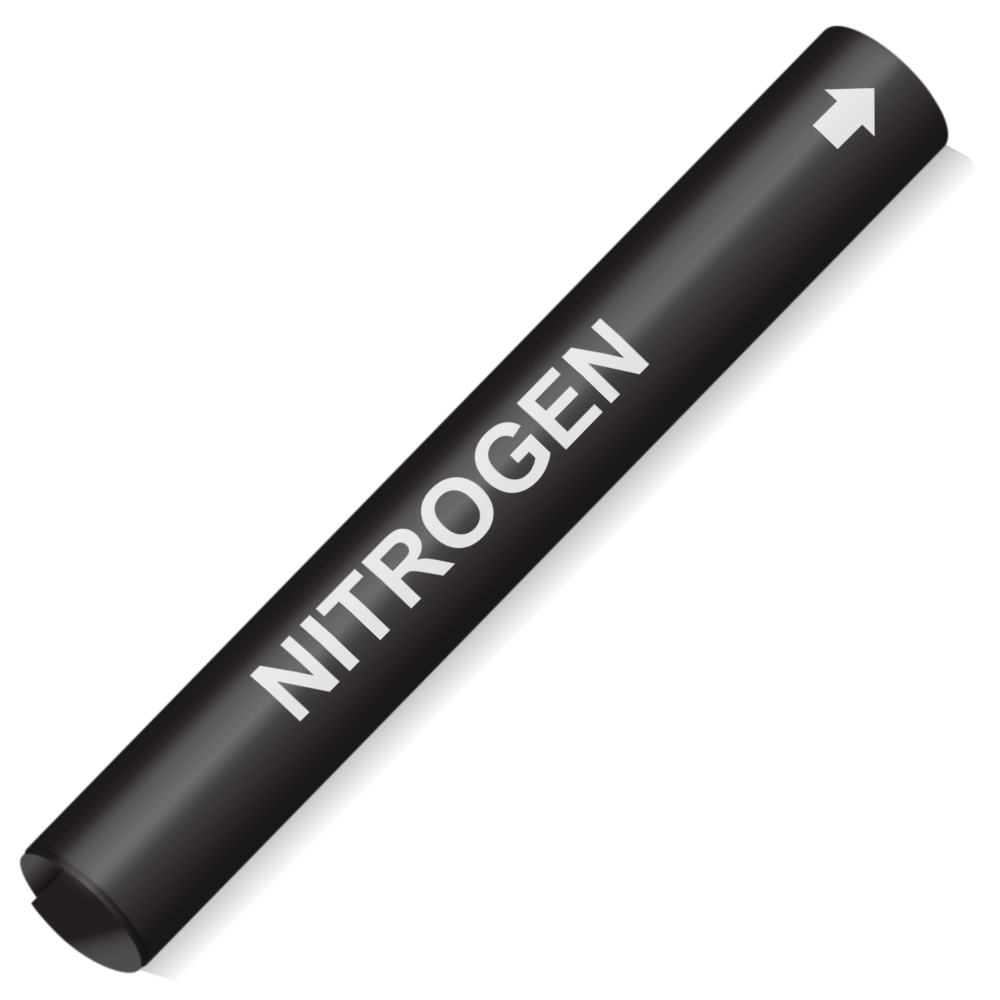 Coiled Pipe Marker - NITROGEN - Black - ASME A13.1