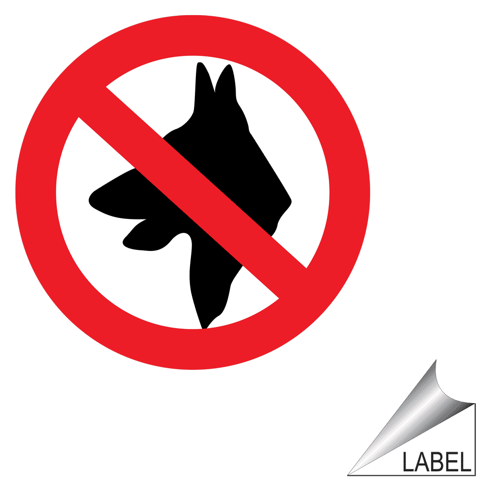 Pets / Pet Waste No Pets Allowed Symbol Label / Sticker - US Made