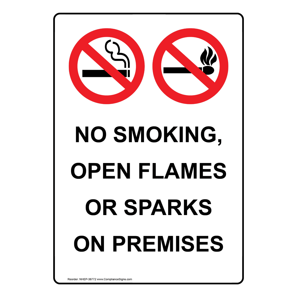 Vertical Sign - No Smoking - No Smoking, Open Flames