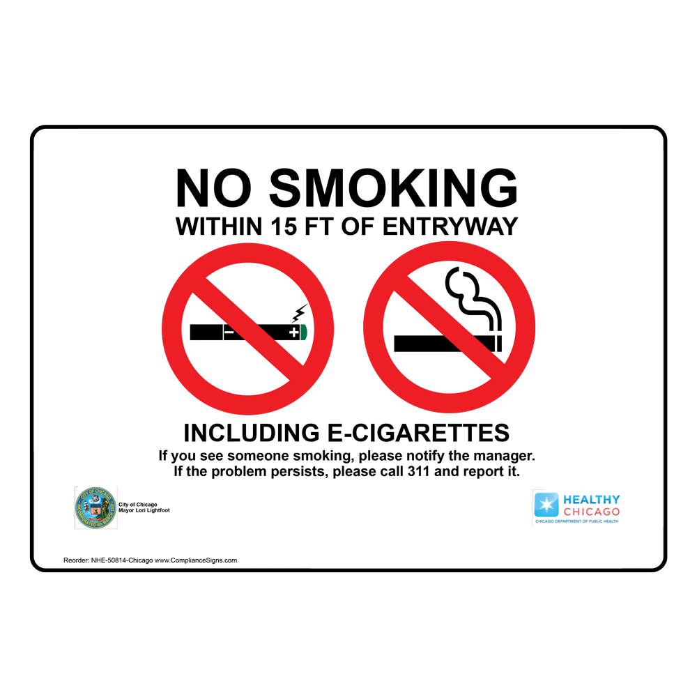 Enter / Exit No Smoking Sign - No Smoking Within 15 Feet