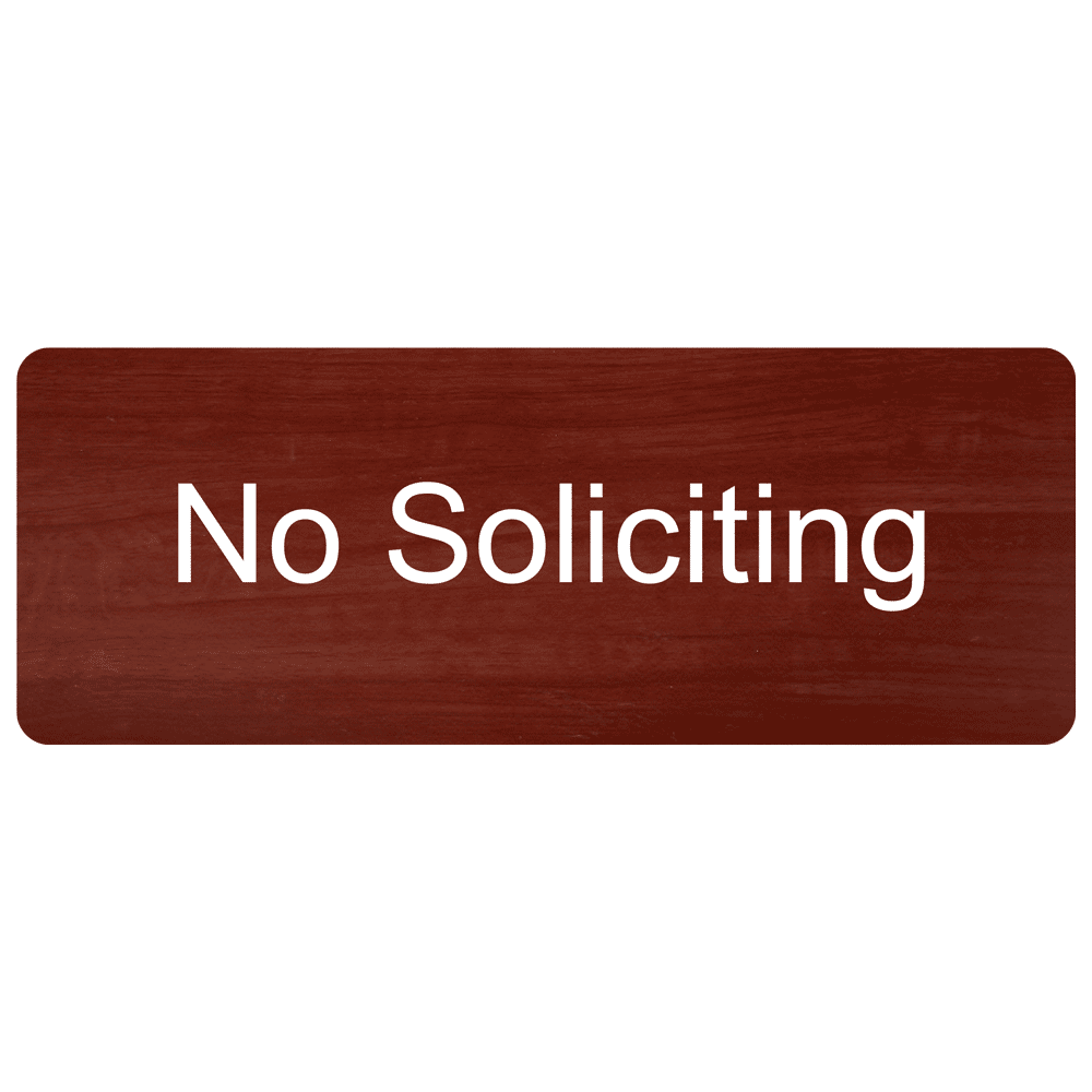 No Soliciting Engraved Sign EGRE-470-WHTonCNMN No Solicitation