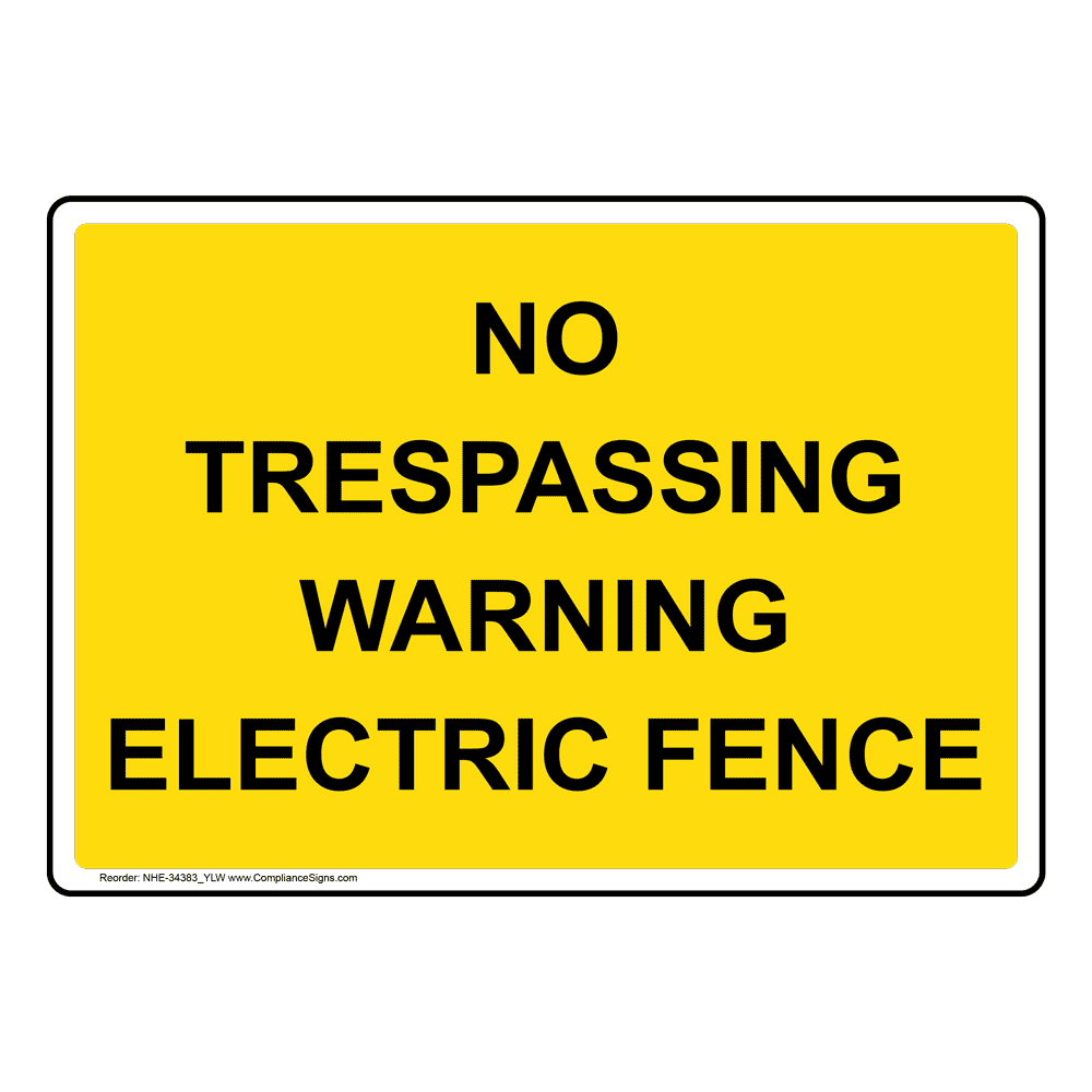Electrical No Trespassing Sign - No Trespassing Warning Electric Fence Electrical No Trespassing Sign - No Trespassing Warning Electric Fence