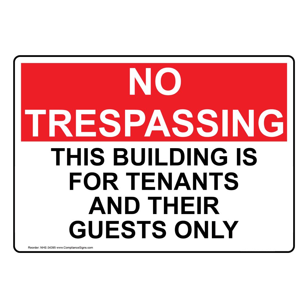 Safety Sign - This Building Is For Tenants And Their Guests Only