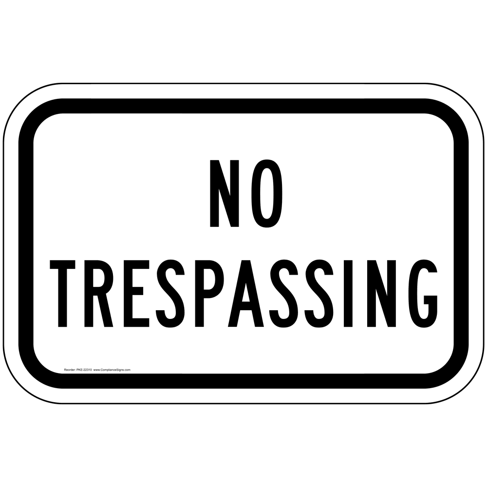 White Reflective No Trespassing Sign - 2 Sizes