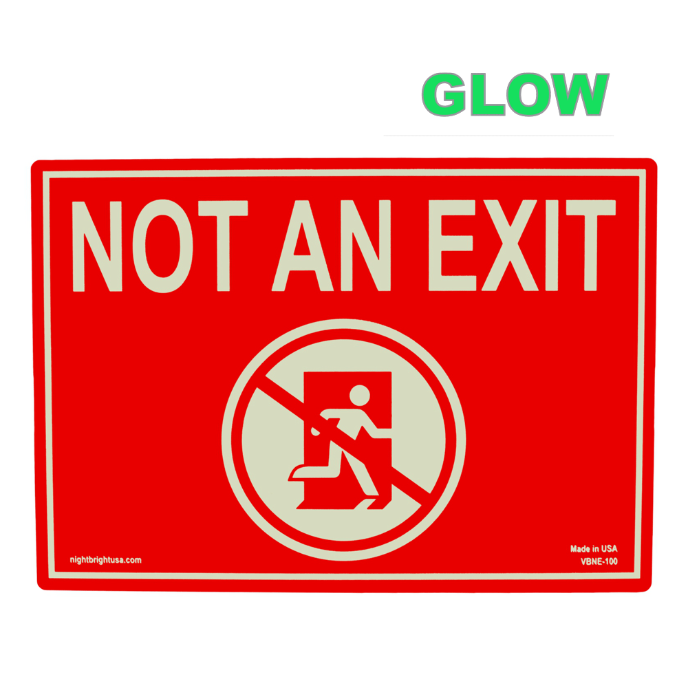 Glow,Red Enter / Exit Sign - Not An Exit - Not an Exit