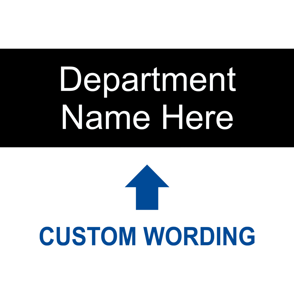 Department Name Engraved Custom Office Sign EGRE-CUSTOM-DEPT-WHTonBLK