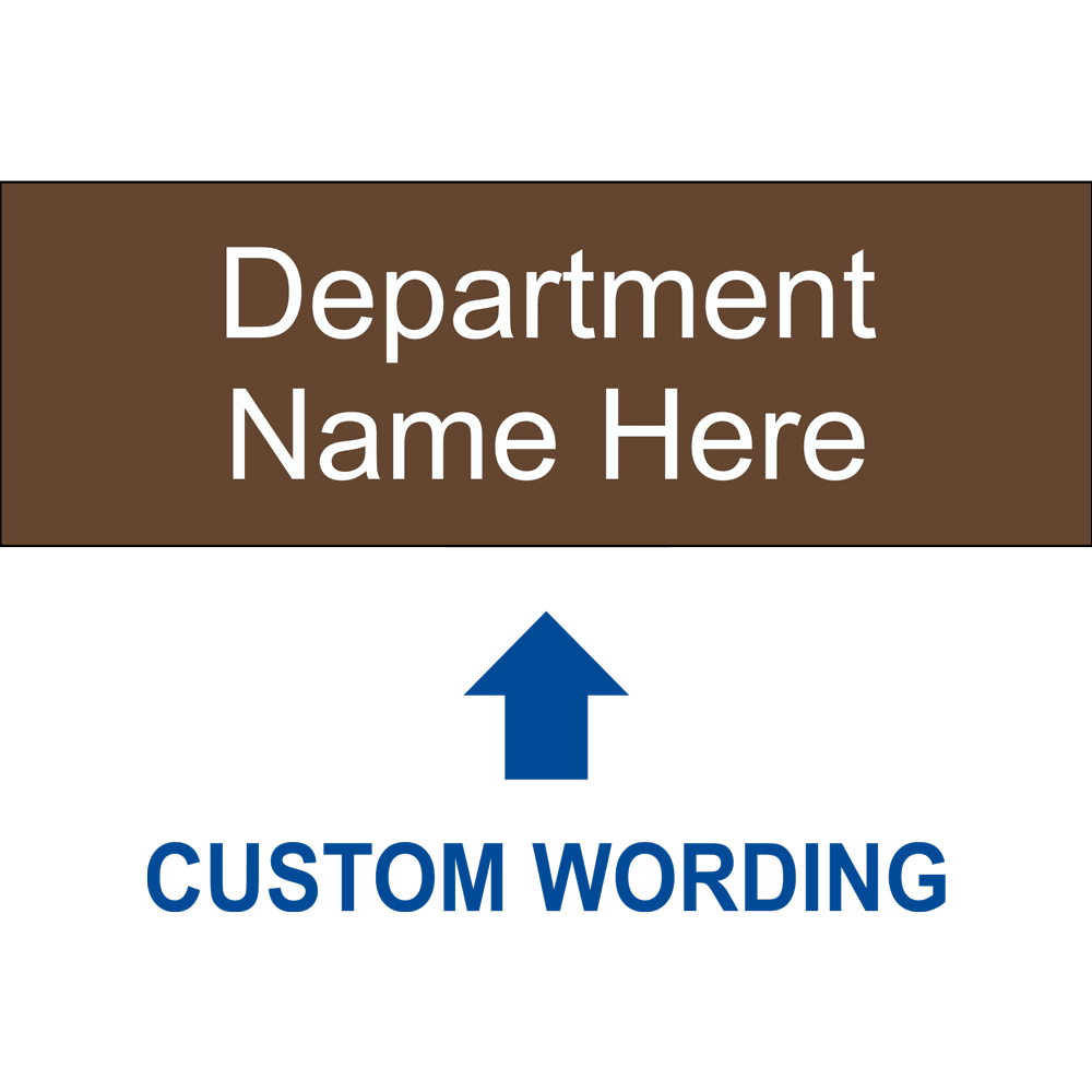 Department Name Custom Office Sign EGRE-CUSTOM-DEPT-WHTonBrown