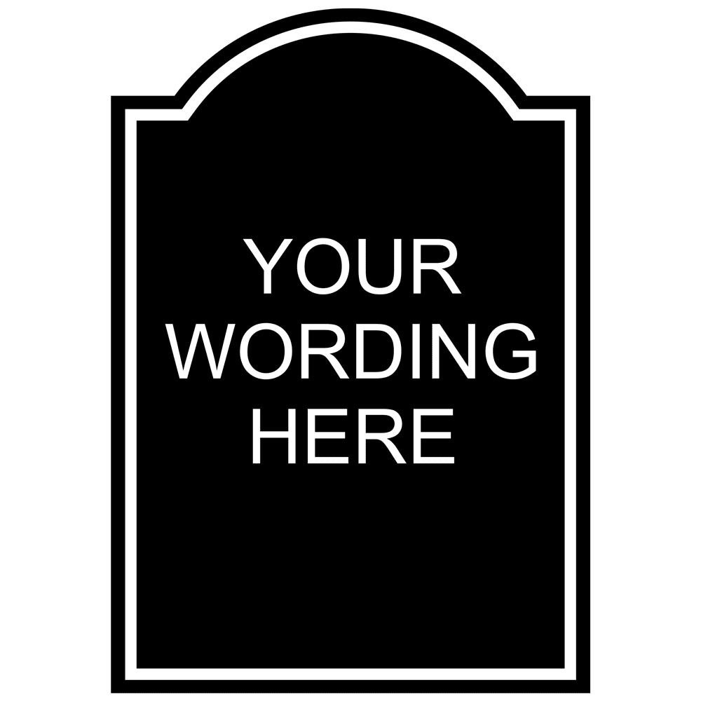 Your Wording Engraved Custom Office Sign EGRE-CUSTOM-M2-WHTonBLK