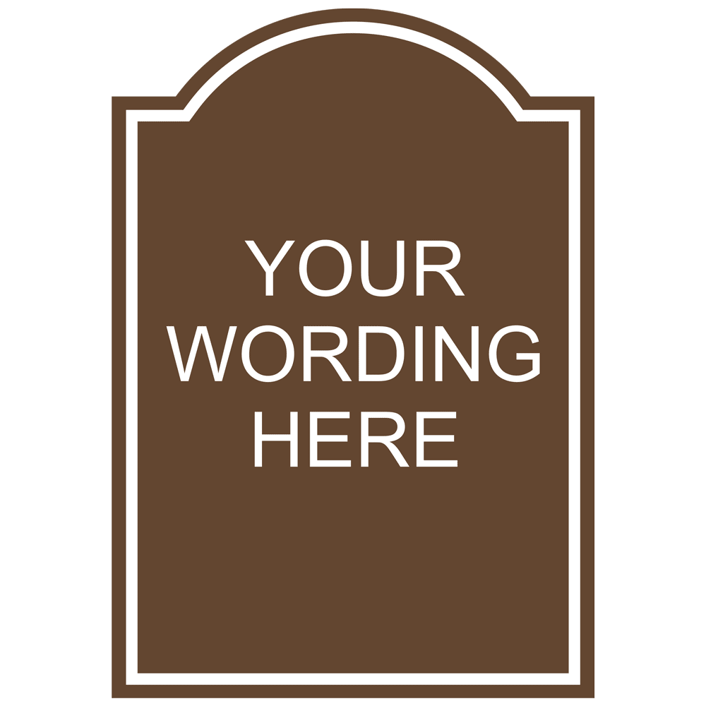Your Wording Engraved Custom Office Sign EGRE-CUSTOM-M2-WHTonBrown