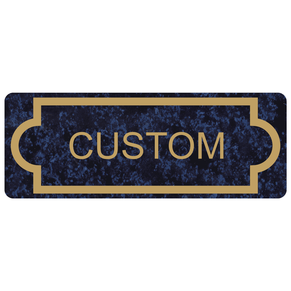 Custom Engraved Sign EGRE-CUSTOM-M6_Gold_on_CelestialBlue