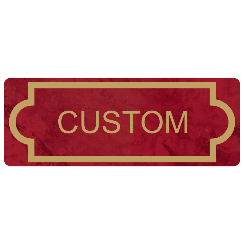 Custom Engraved Sign EGRE-CUSTOM-M6_Gold_on_PortWine