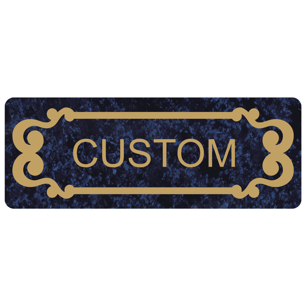 Custom Engraved Sign EGRE-CUSTOM-M7_Gold_on_CelestialBlue
