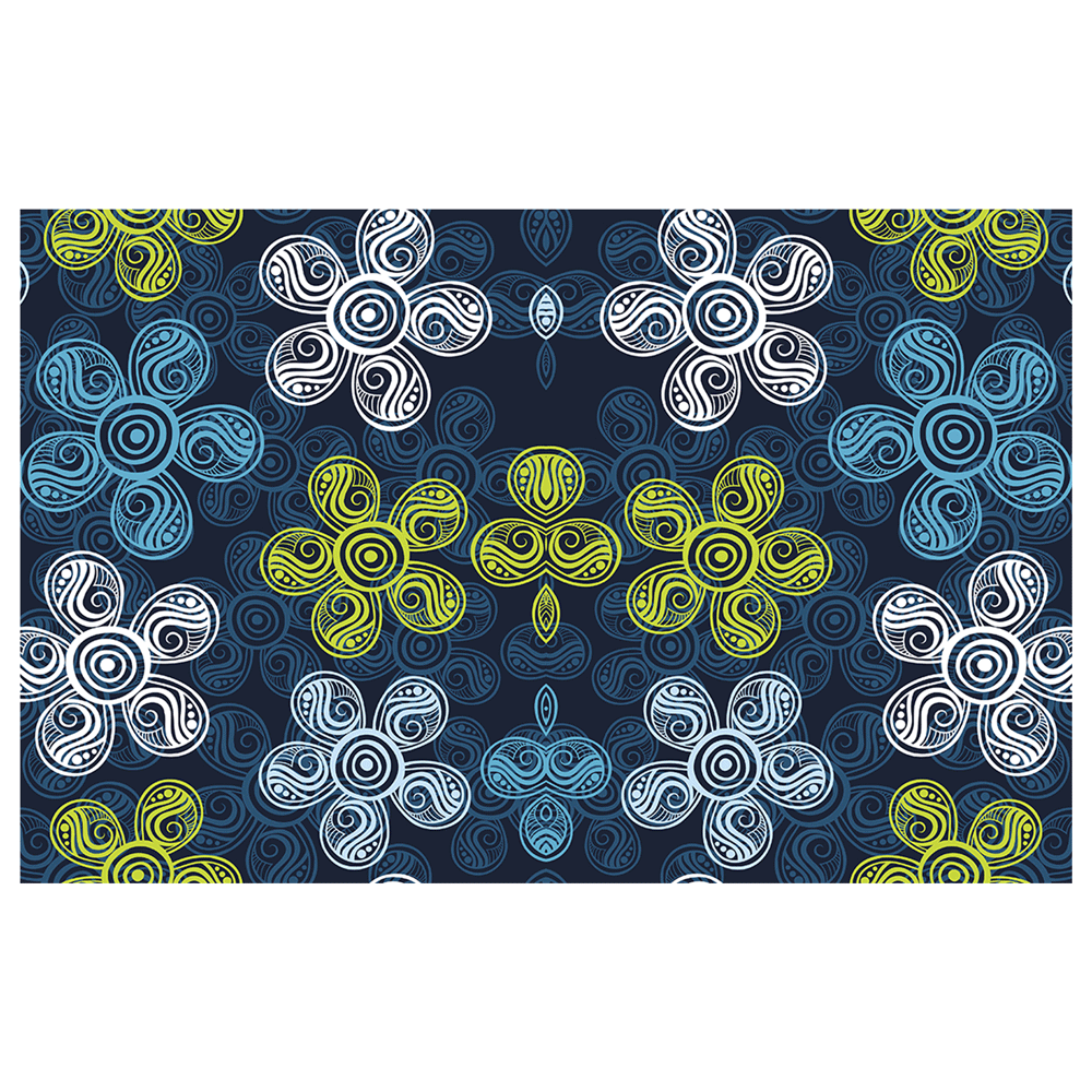 Housekeeping Blue Green Work Surface Mat Label / Sticker - Multi