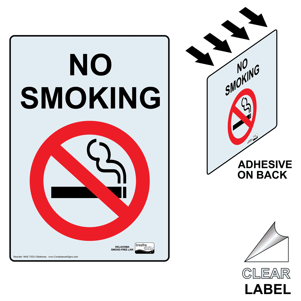 No Smoking Label NHE-7552-Oklahoma No Smoking